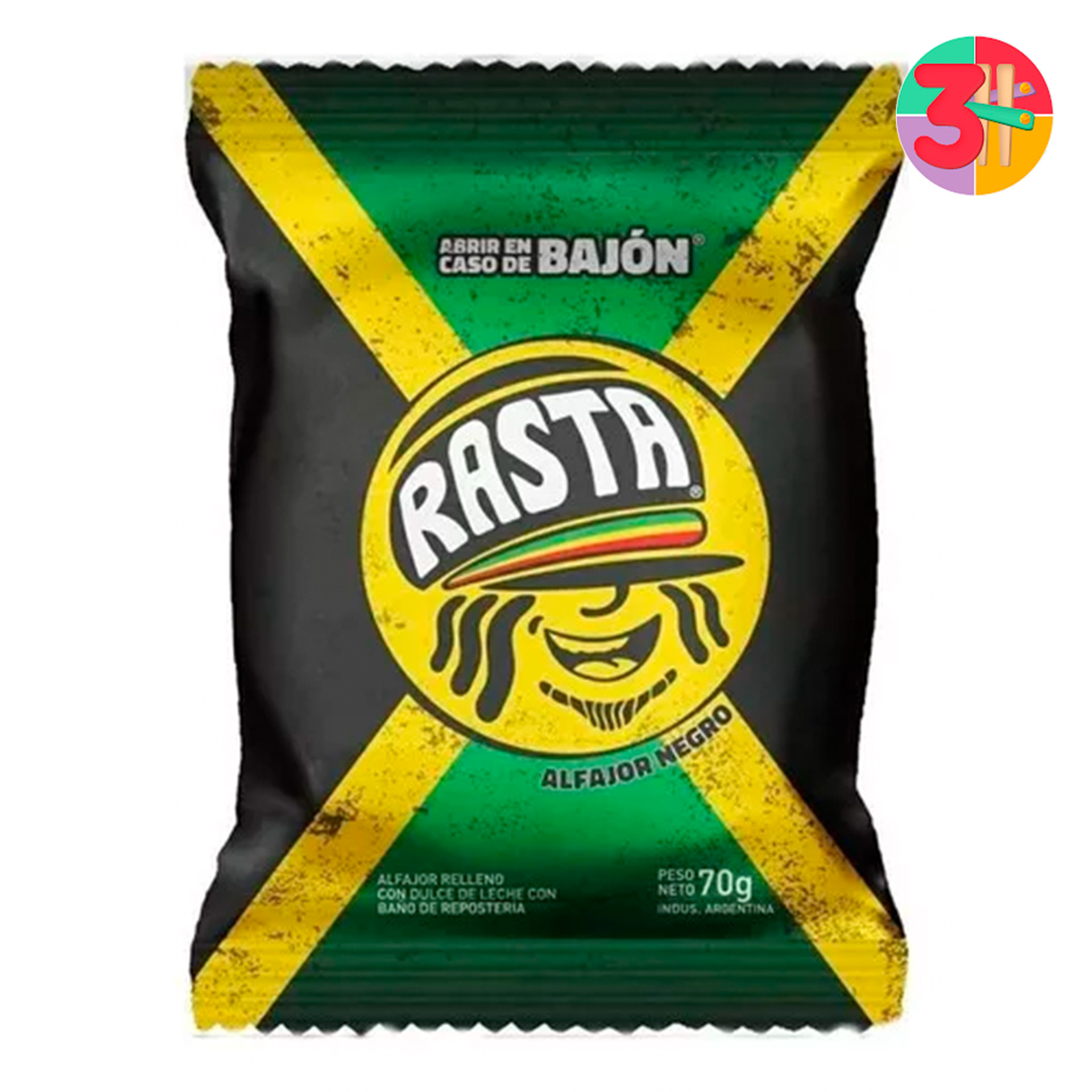 ALFAJOR RASTA NEGRO 24 UN (CAJA) | 3 Hermanos Distribución