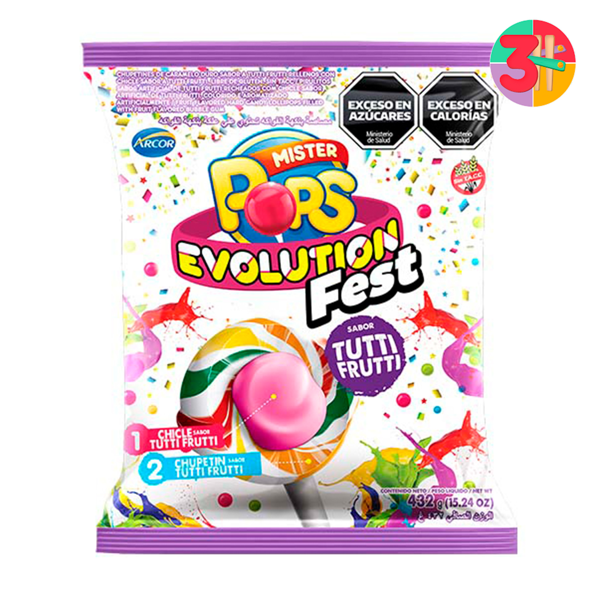 CHUPETIN ARCOR POP EVOLUTION FEST TUTTI | 3 Hermanos Distribución