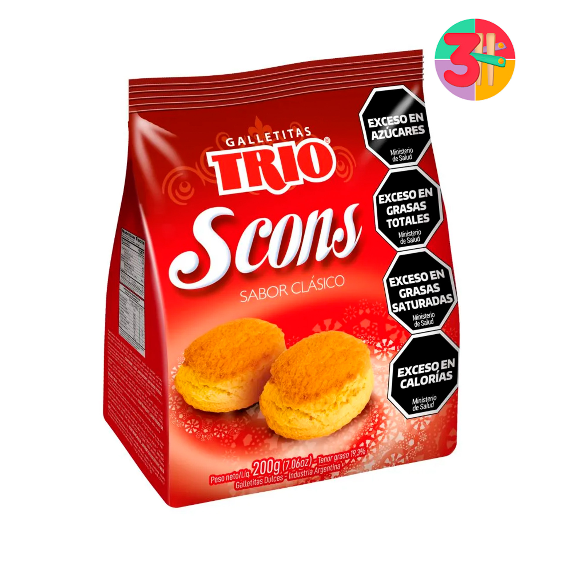 GALLETITA TRIO SCONS 20 UN X 200 G | 3 Hermanos Distribución