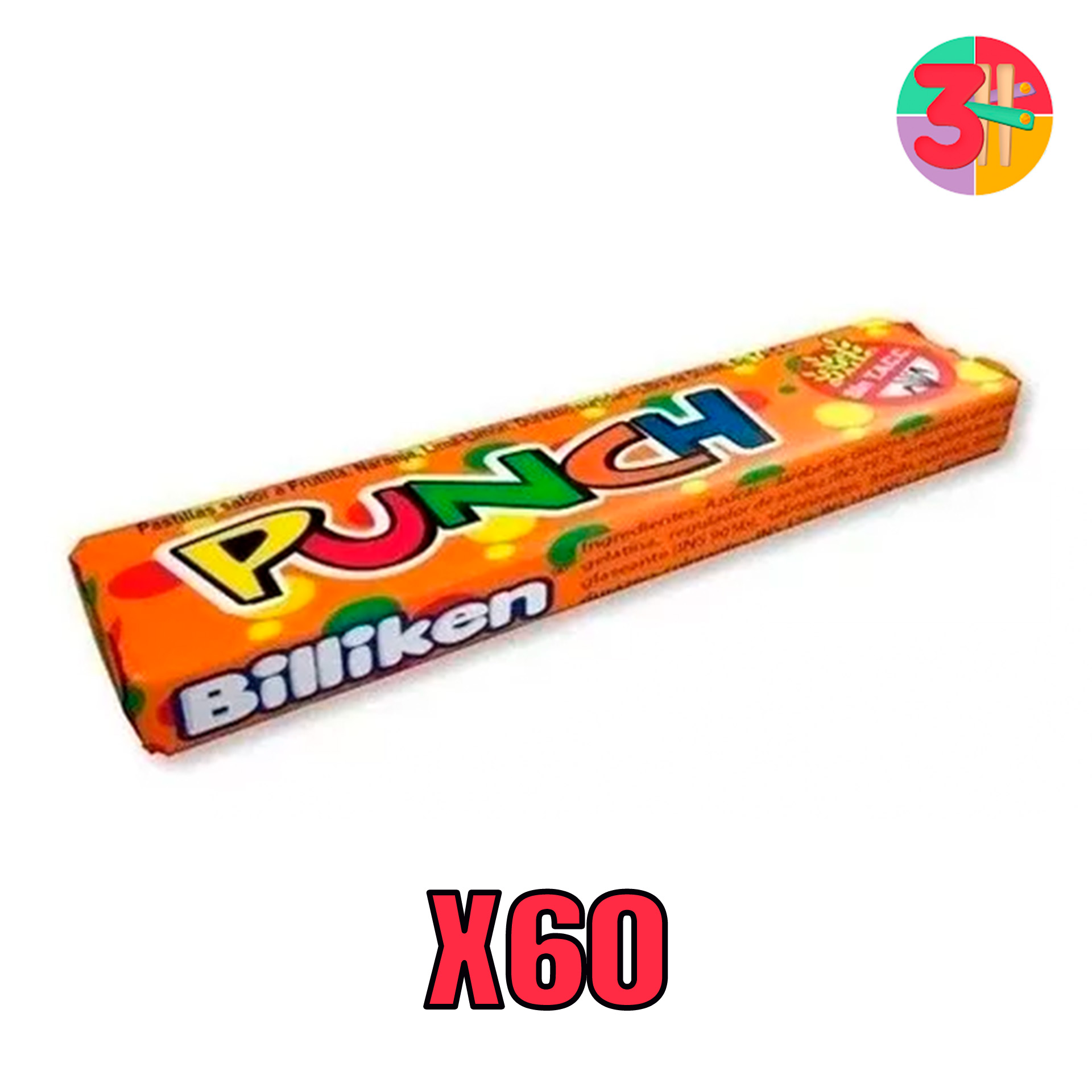 PASTILLA BILLIKEN PUNCH X 18 X 50 UNIDADES (BULTO) | 3 Hermanos ...